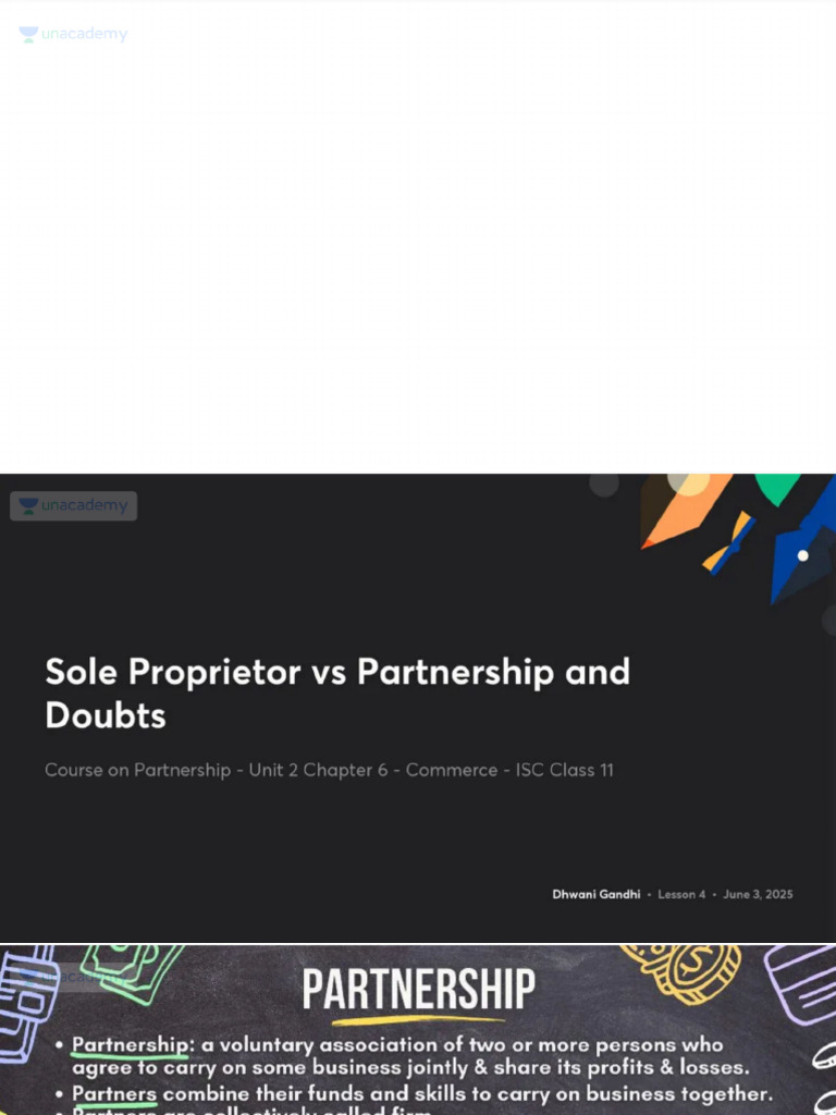 Sole Proprietor Vs Partnership and Doubts With Anno | PDF
