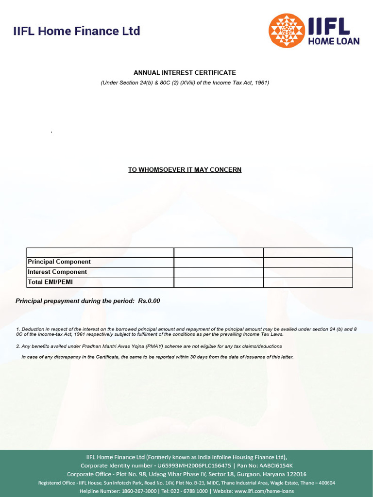 Home Loan It Cerficate 2 | PDF