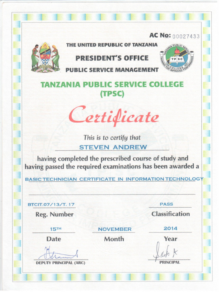 Basic Certificate | PDF