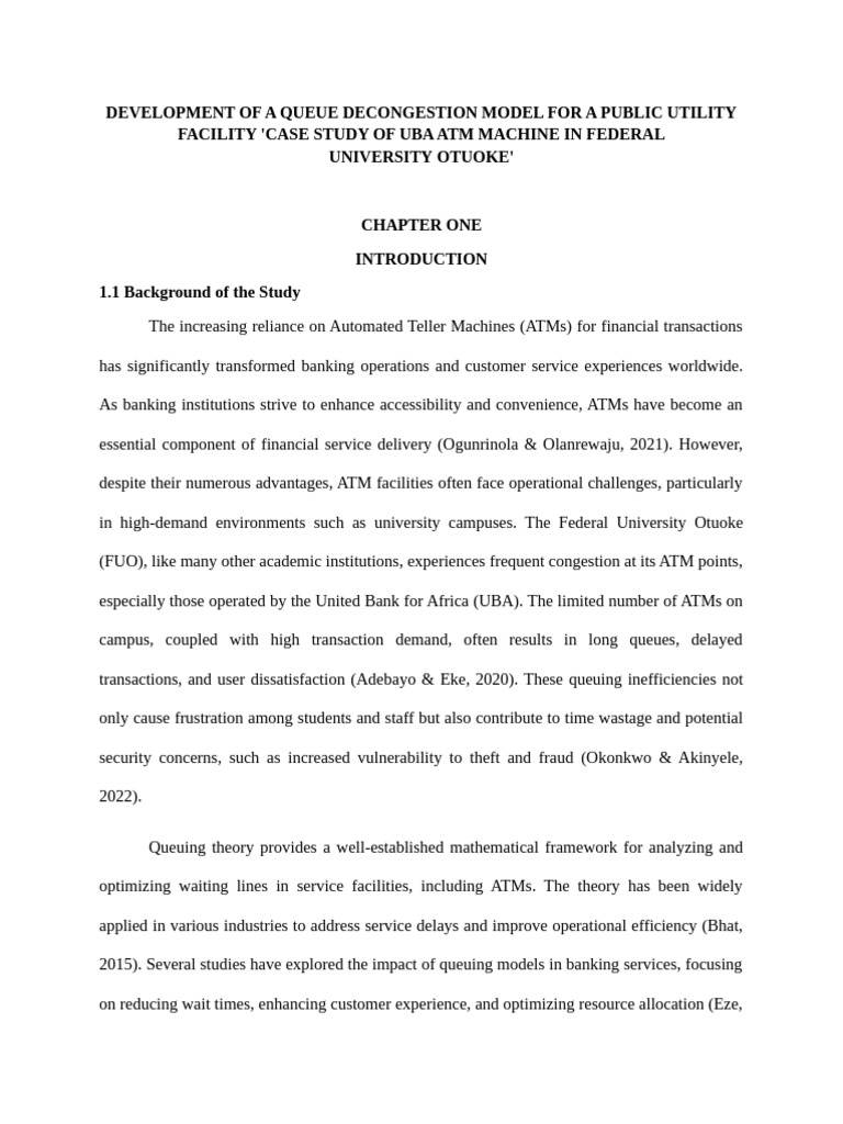 ATM Queue Decongestion Model for FUO | PDF | Network Congestion
