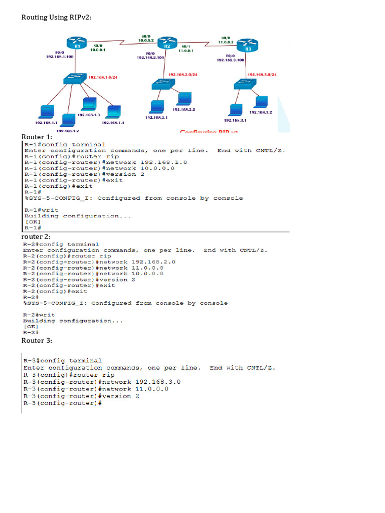 Routing Using RIPv2 | PDF