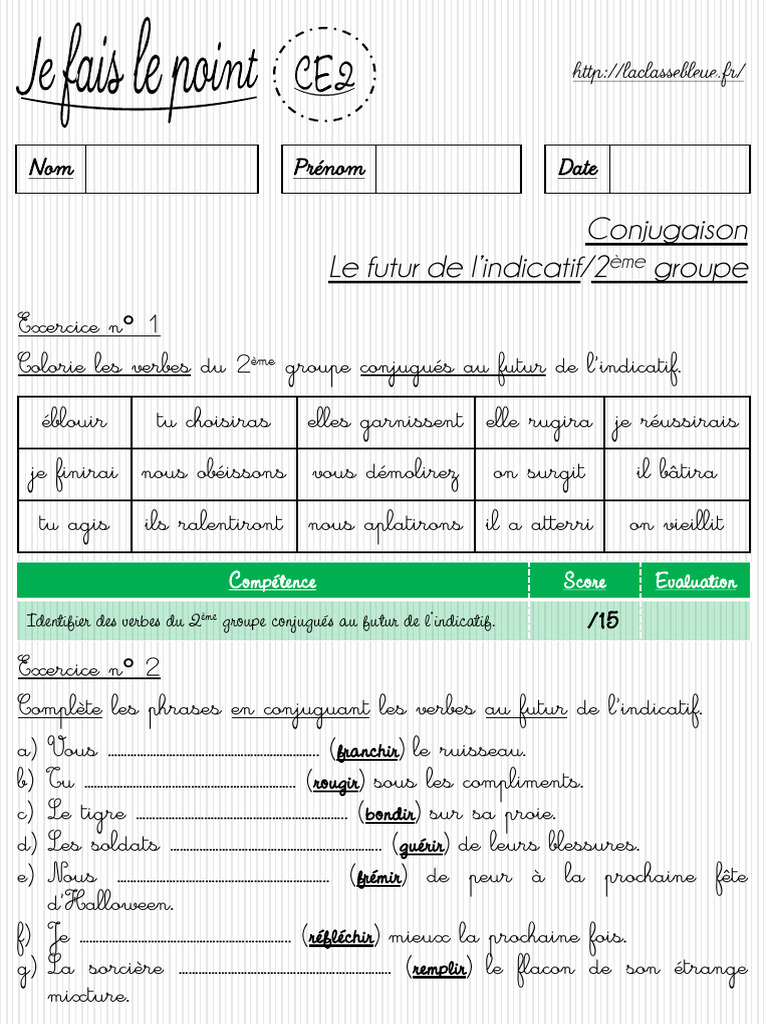 Conjugaison des verbes au futur | PDF | Morphologie linguistique ...