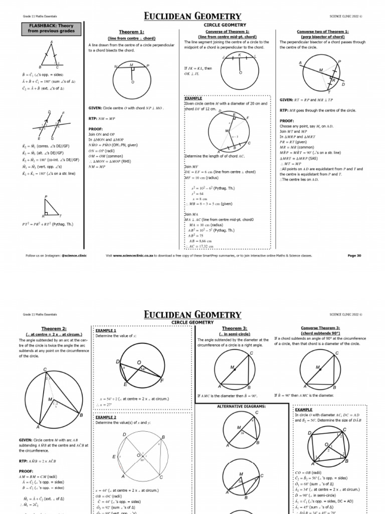 Circle Geometry Theorems | PDF
