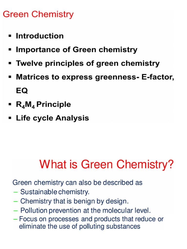5 - Introduction To Green Chemistry | PDF | Life Cycle Assessment ...