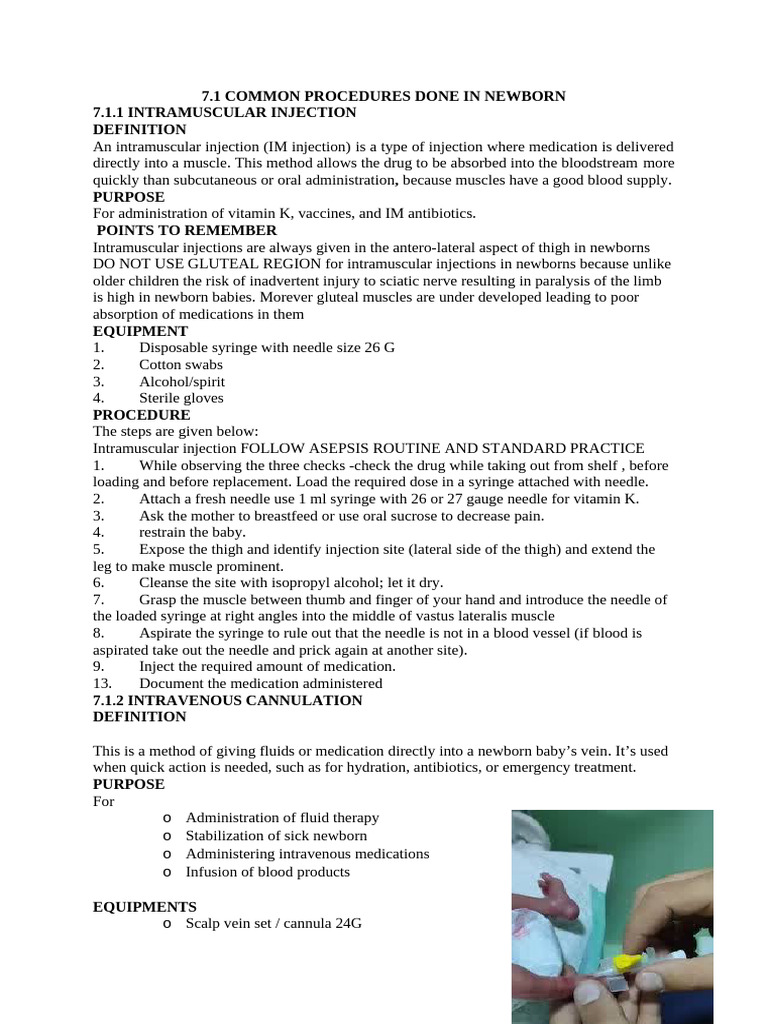 Advanced Neonatal Procedures Guide | PDF | Intravenous Therapy ...