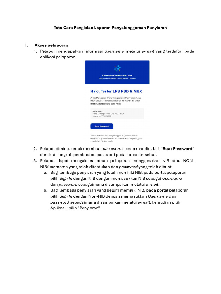 TV - Tata Cara Pengisian Laporan Penyelenggaraan Penyiaran | PDF