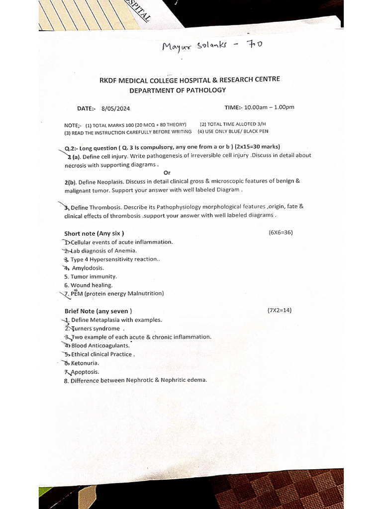 Pathology Pyq 1 | PDF