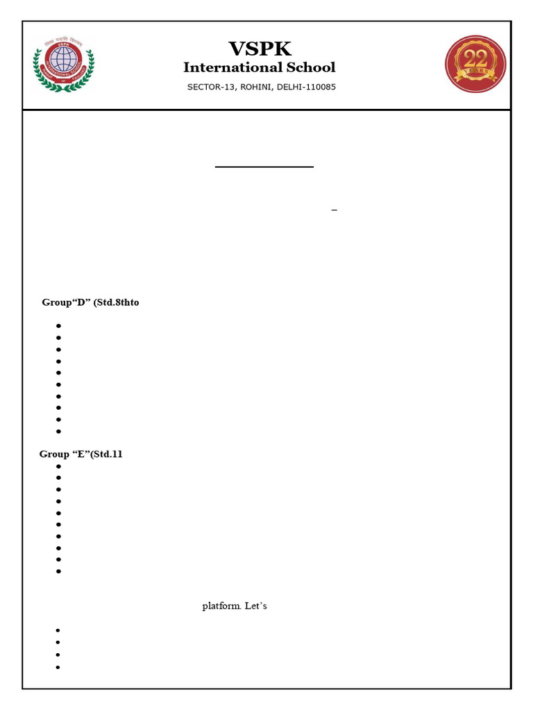 Mac Competition Circular 2025-26 (Group D and E) | PDF