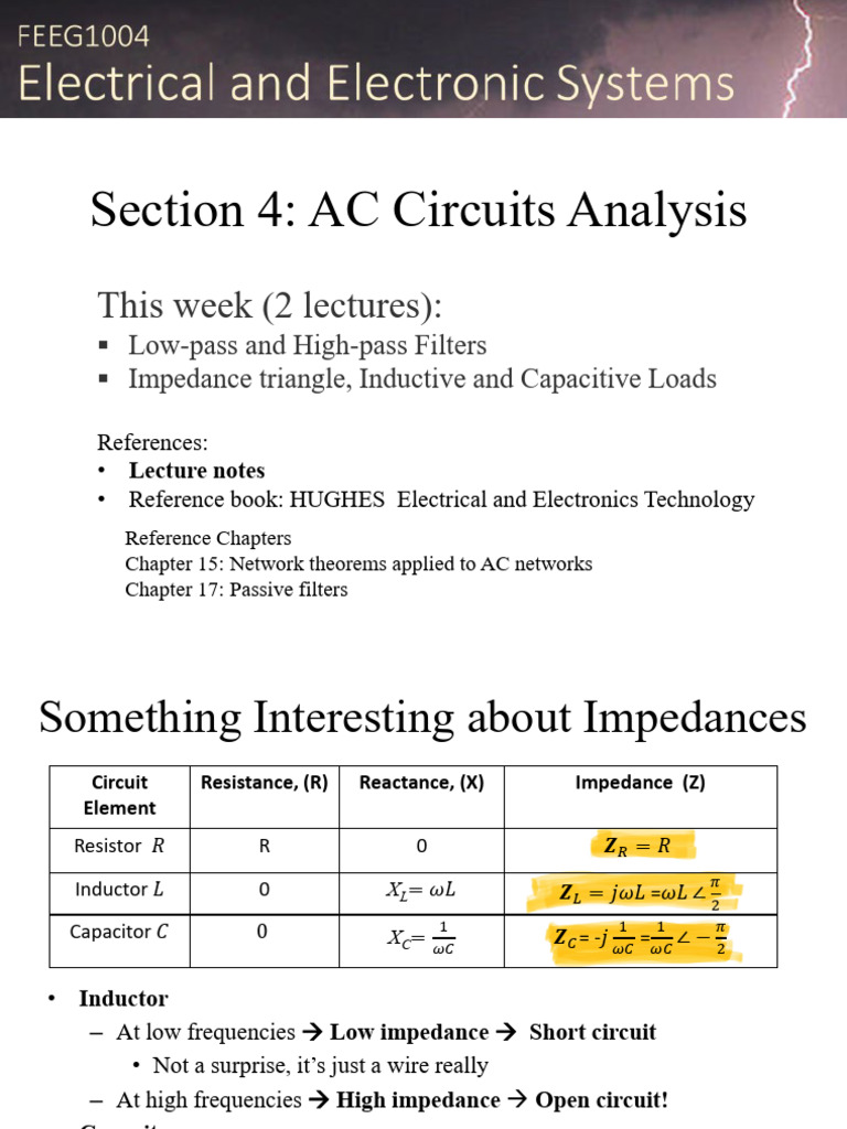 AC Circuits Analysis Lecture Slides 05 06 | PDF | Electronic Filter | Electrical Impedance