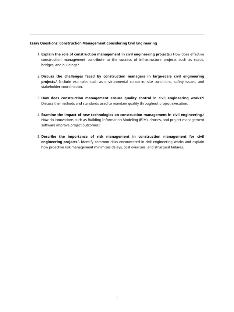 Construction Management in Civil Engineering | PDF