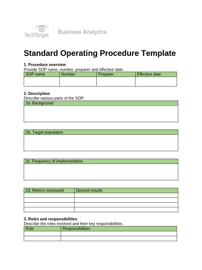 SOP Template | PDF