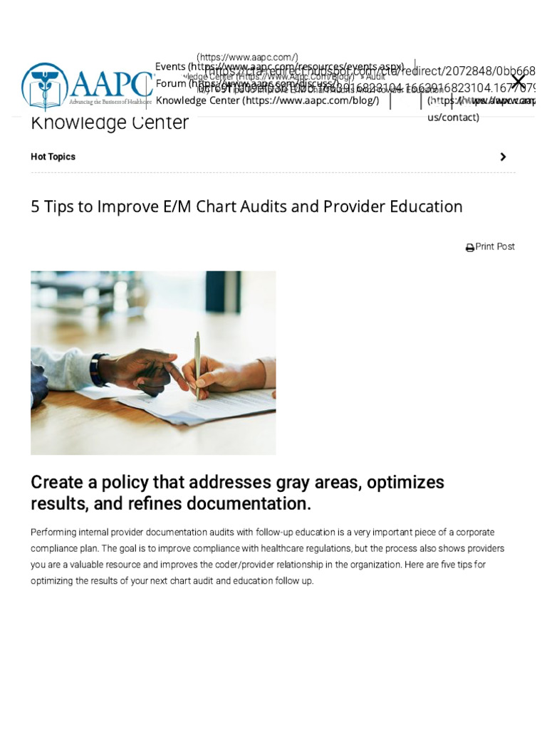 Enhance E/M Chart Audits Effectively | PDF | Audit | Patient