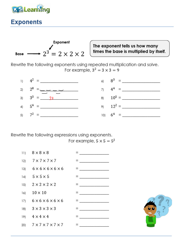 Grade 5 Exponents A | PDF