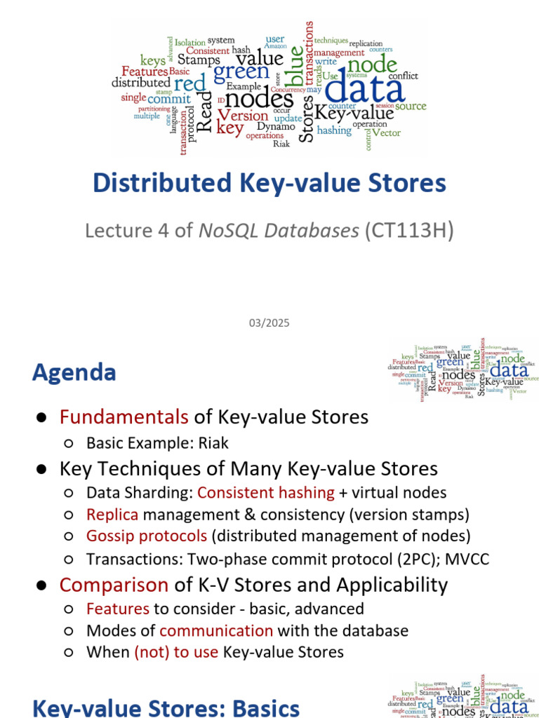 CT113H Lecture 4 - Key-Value Stores | PDF | Database Transaction ...