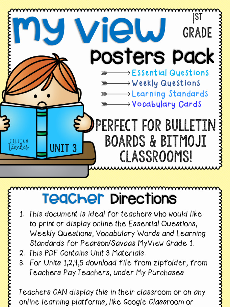 Grade 1 Unit 3 My View Posters TPT | PDF | Vocabulary | Imagination