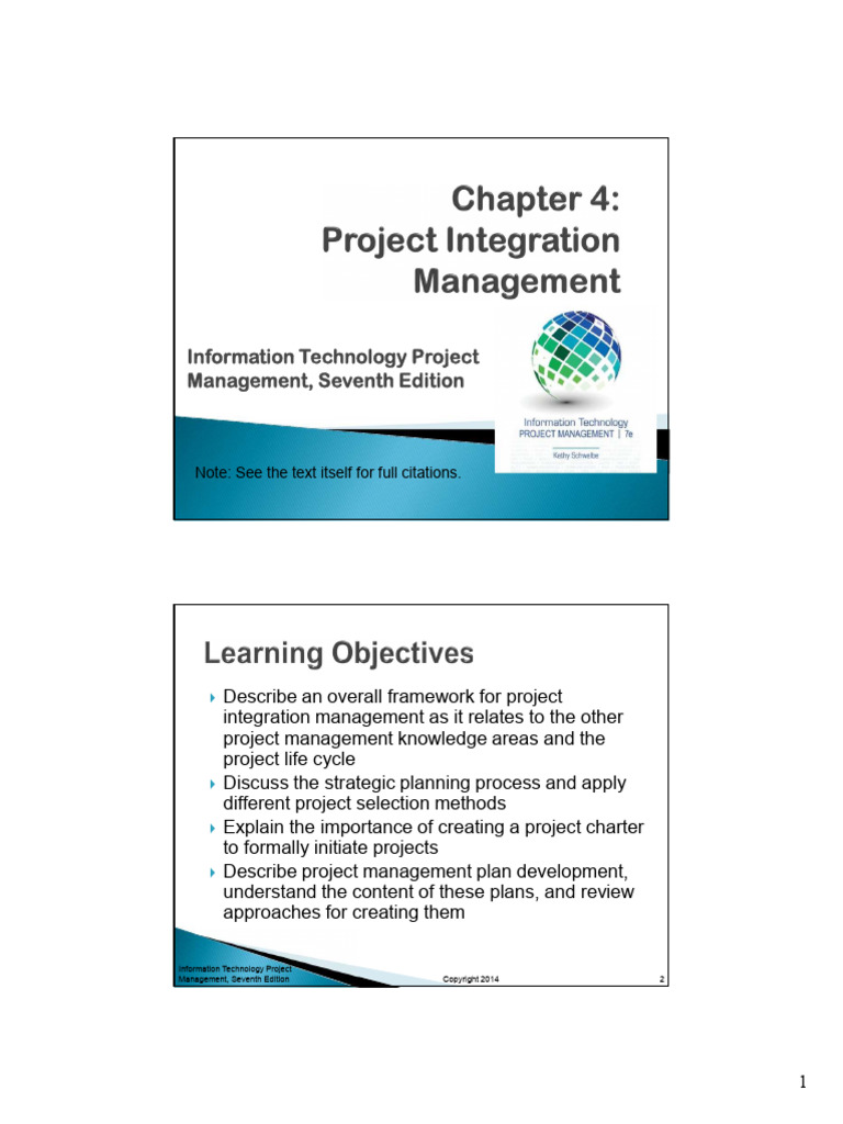 Chapter 4 Project Integration Management Pdf Net Present Value