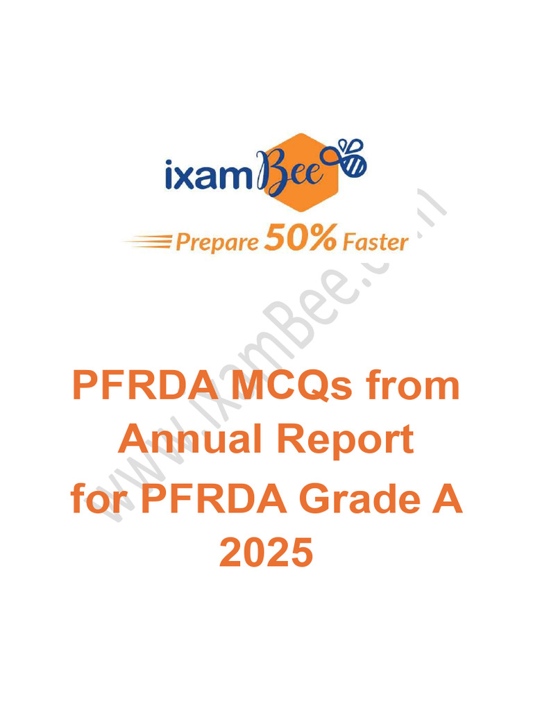 PFRDA Grade A 2025 MCQs Guide | PDF | Pension | Financial Services