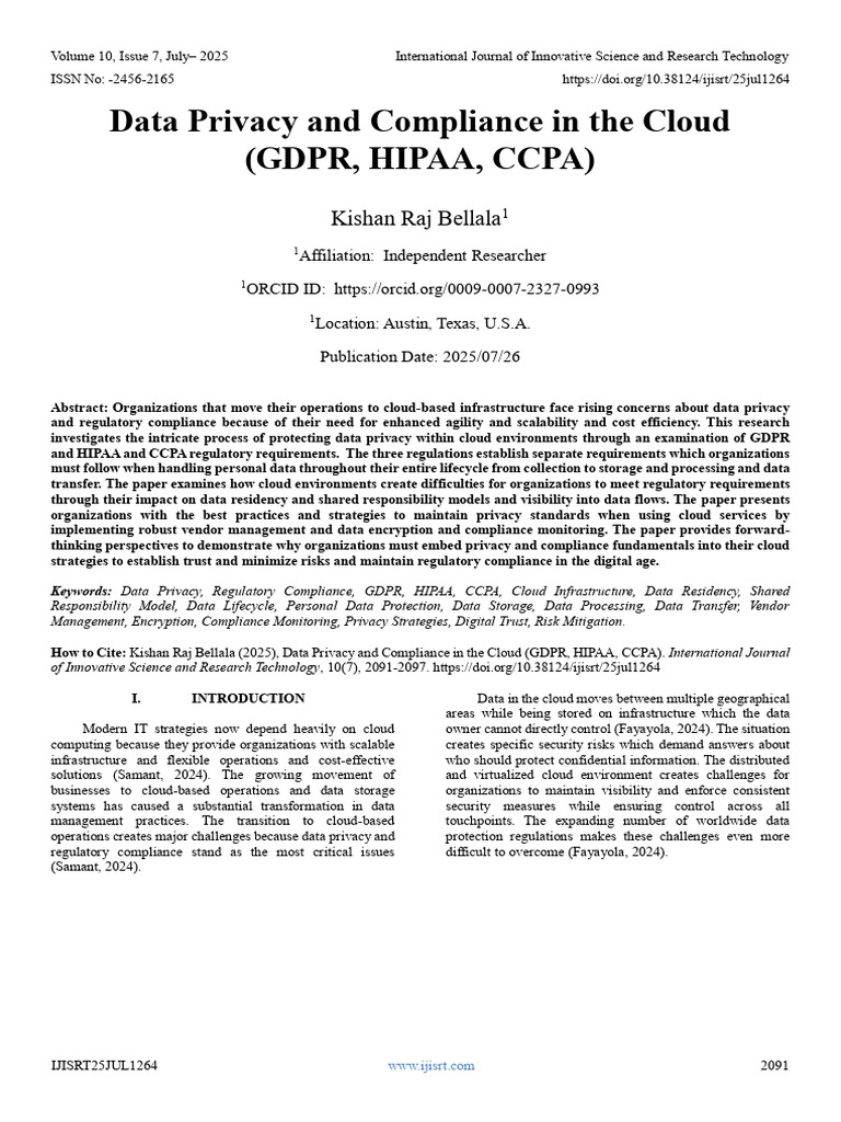 Cloud Data Privacy: GDPR, HIPAA, CCPA | PDF | Cloud Computing | Health ...