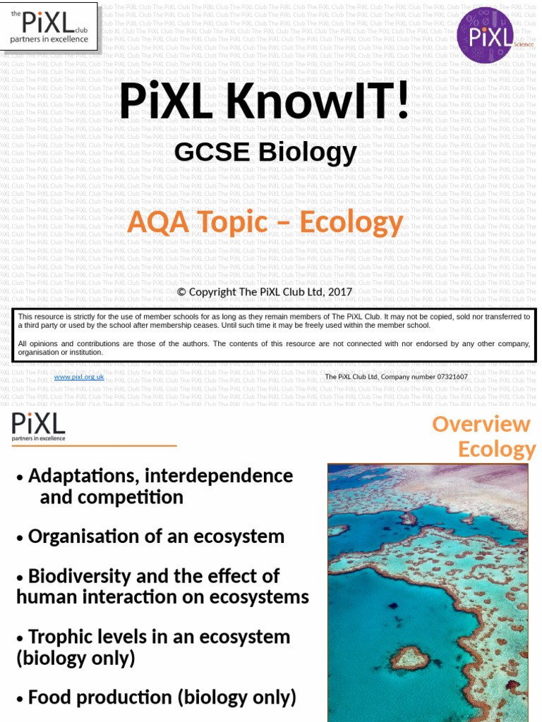 AQA Biology Ecology KnowIT GCSE1 | PDF | Ecosystem | Decomposition