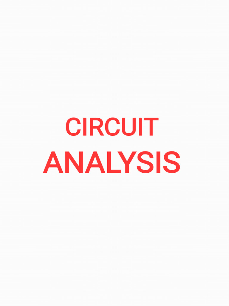 Circuit Analysis | PDF