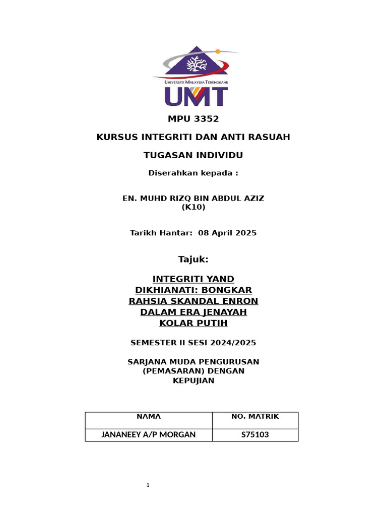 Individual Assignment Kiar | PDF