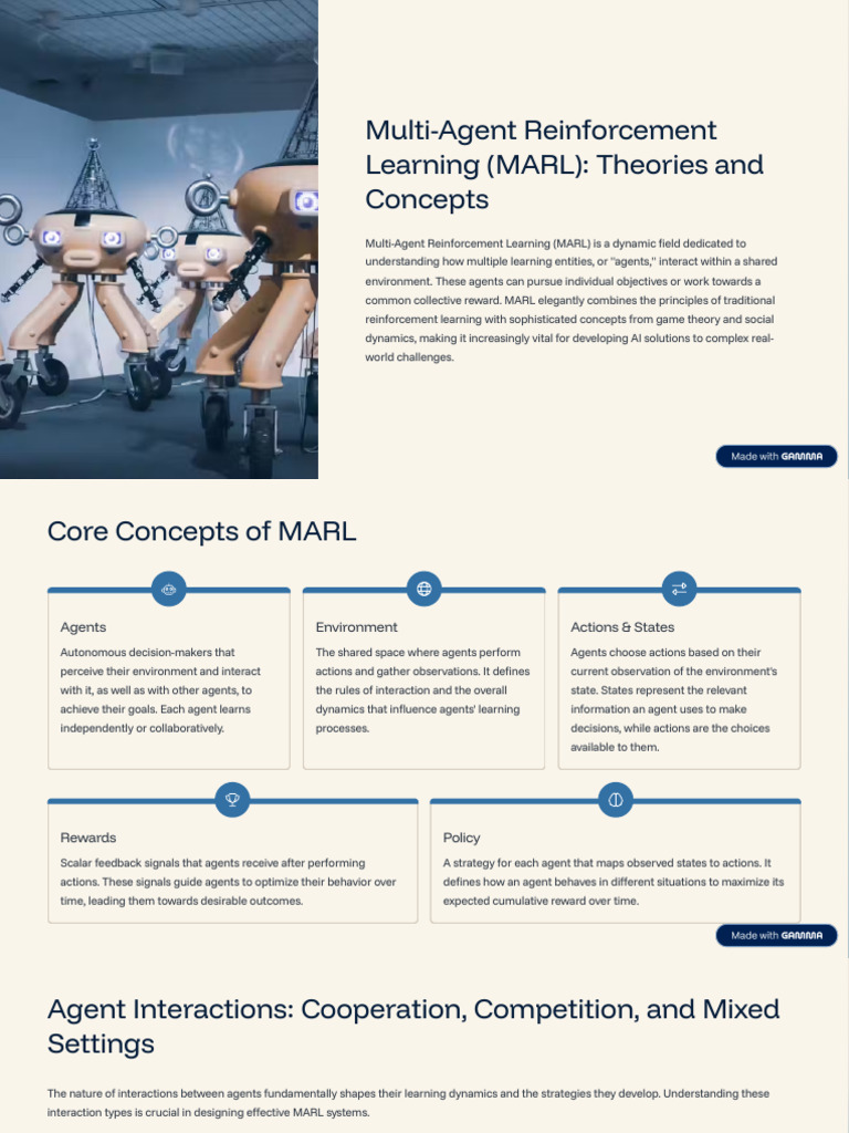 Multi Agent Reinforcement Learning MARL Theories and Concepts | PDF | Game Theory | Cognitive ...