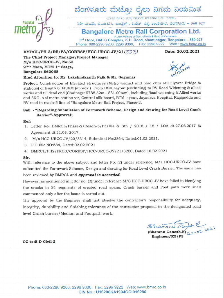 3331 Regarding Submission of Fromwork Scheme Design and Drawinmg For ...