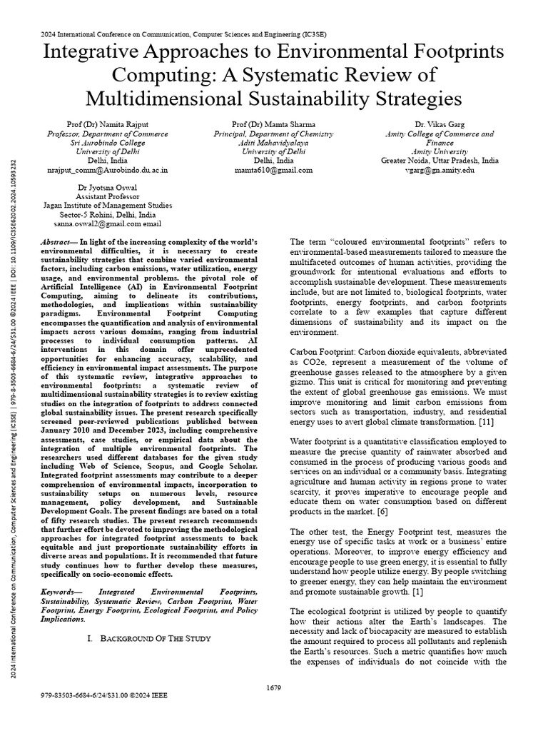 Systematic Review of Environmental Footprints | PDF | Sustainability ...