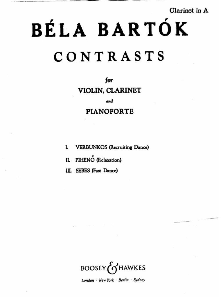 Bartok - Contrasts | PDF