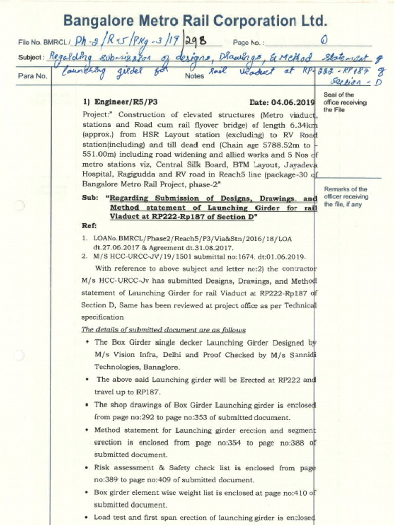 298 Designs Drawings & Method Statement Launching Girder For Rail ...