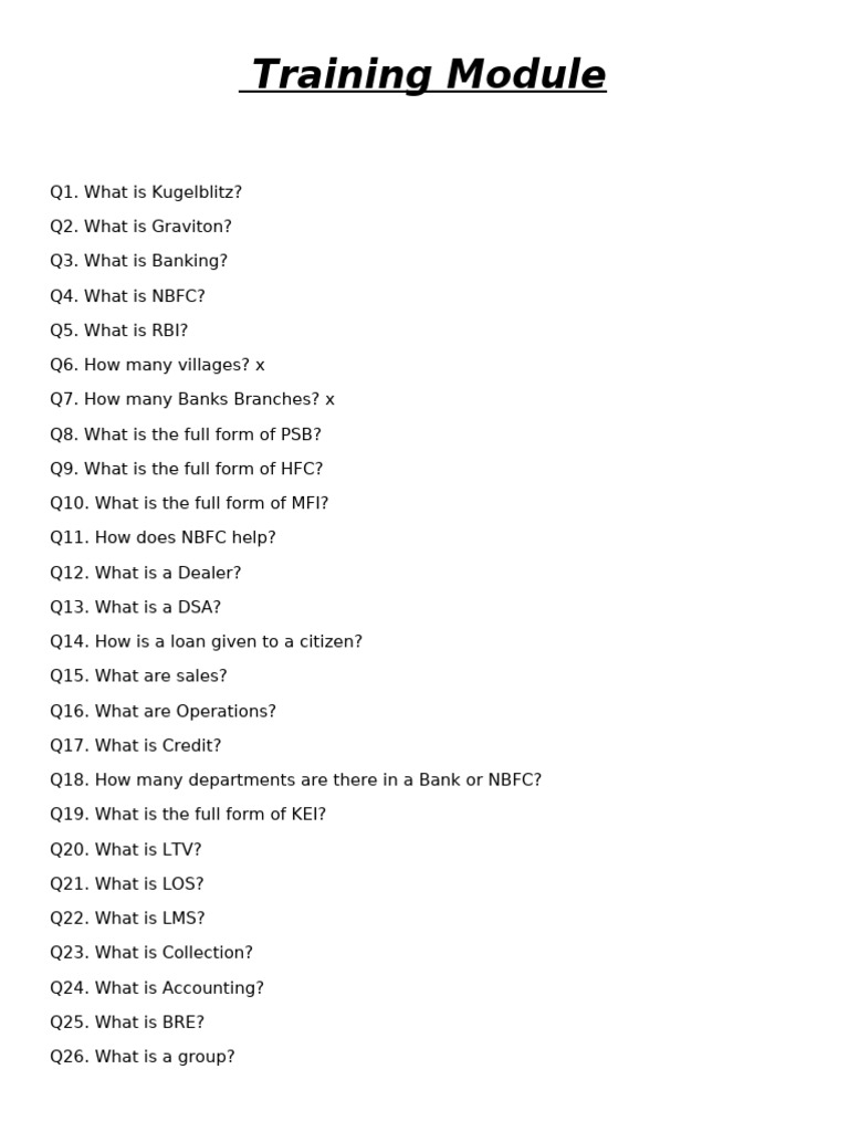 Training Module | PDF