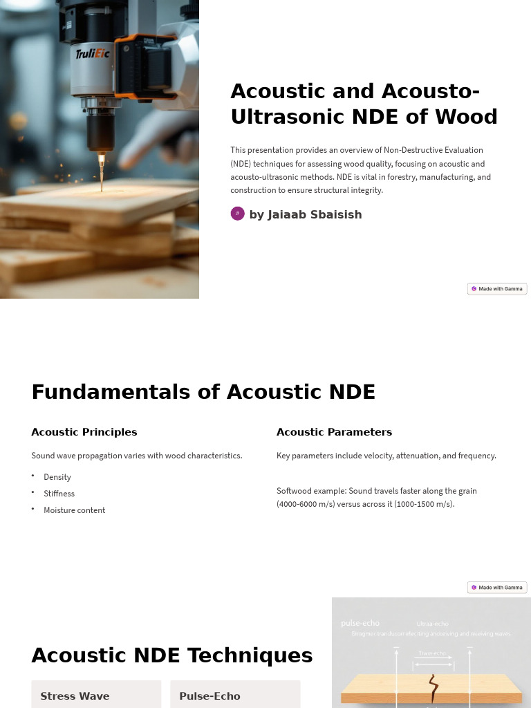 Acoustic NDE Techniques for Wood Quality | PDF | Nondestructive Testing ...