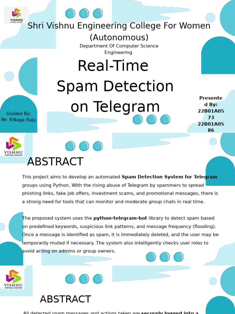 Real-Time Spam Detection for Telegram | PDF | Spamming | Internet Bot