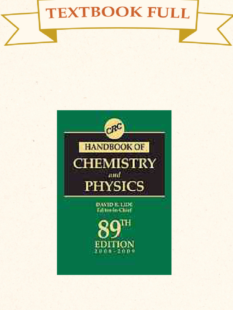 CRC Handbook of Chemistry and Physics A Ready Reference Book of ...