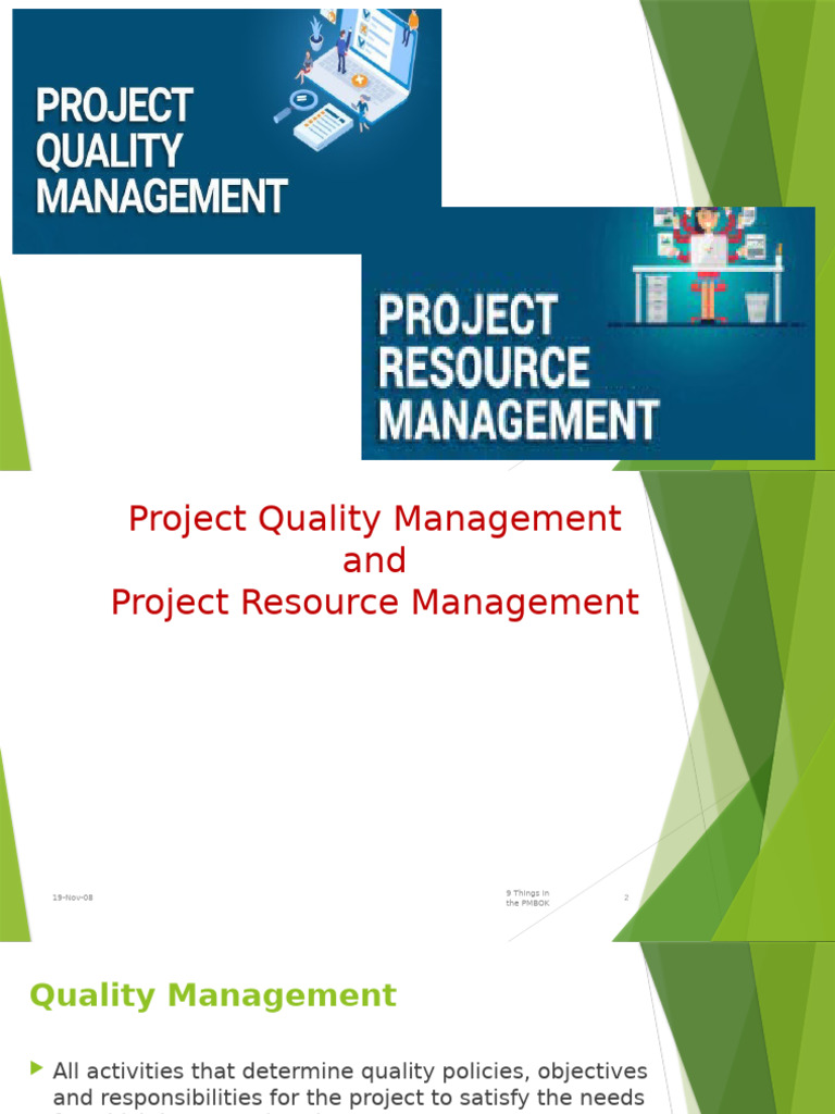 Project Quality Resource MGMT Plan | PDF | Project Management | Risk