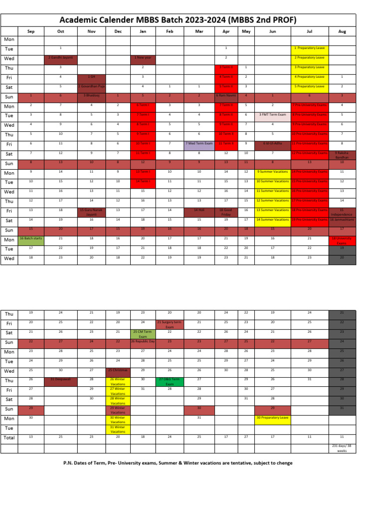Master Time Table MBBS Batch 2023 Prof II | PDF | Pharmaceutical Industry | Pathology