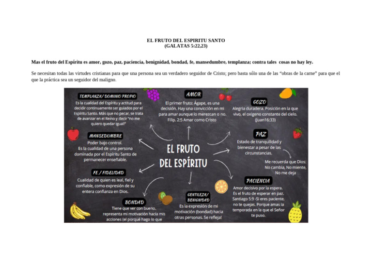 El Fruto Del Espiritu Galatas 5 | PDF