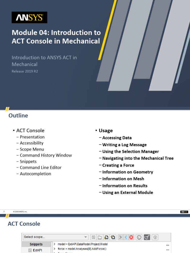 ANSYS ACT Console Overview and Usage | PDF | Data Model | Elasticity ...
