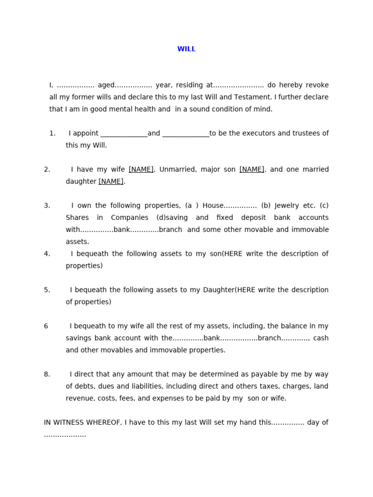 WILL1 | PDF