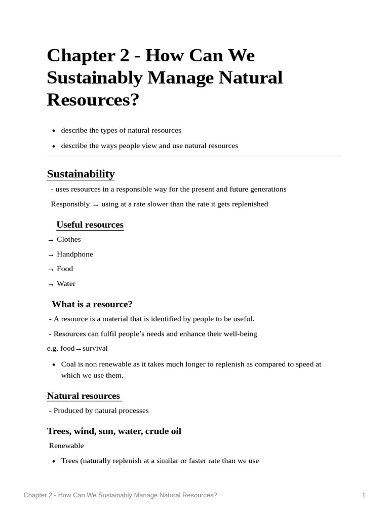 Sustainable Management of Natural Resources | PDF | Resource ...