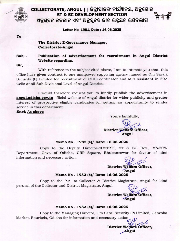 Collectorate Angul Recruitment | PDF