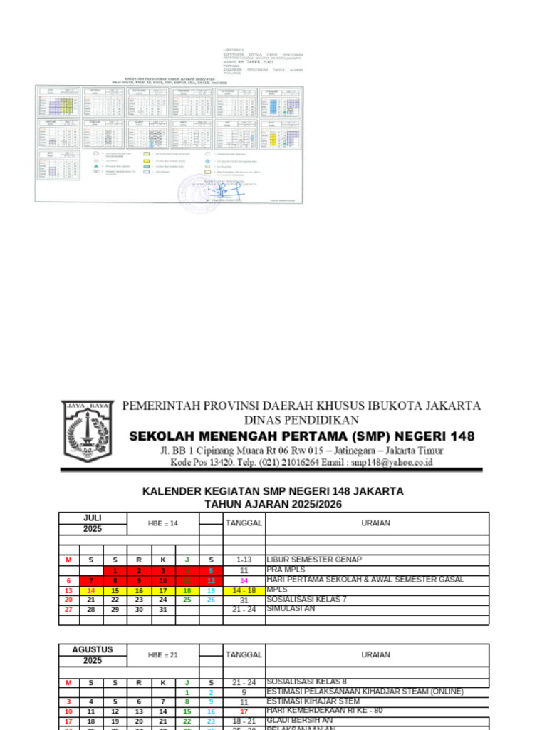 Prota SMPN 148 Jakarta 2025/2026 | PDF