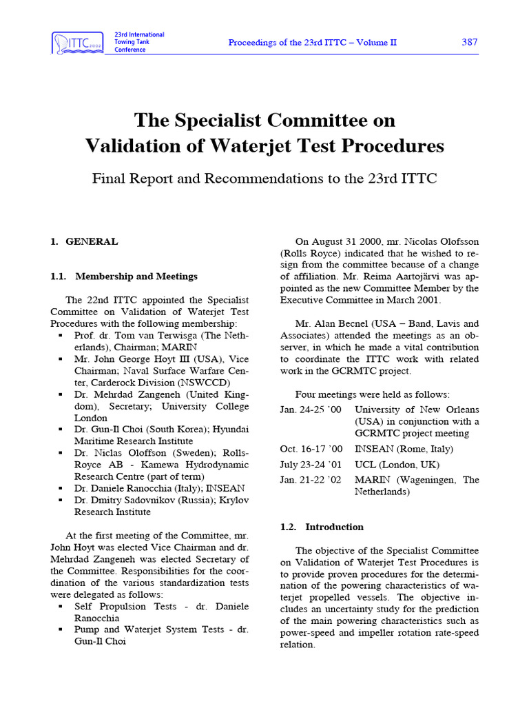 Waterjet ITTC 23rd 1 | PDF | Boundary Layer | Pump