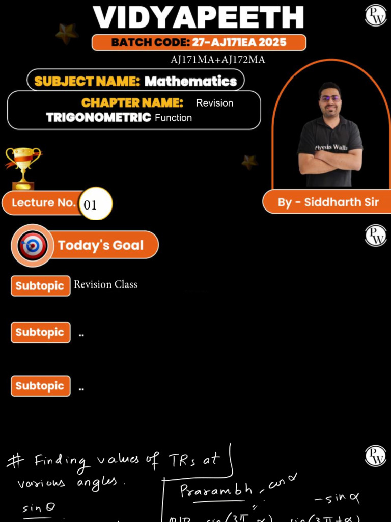 Trigonometric Functions 01 Revision Notes 27 Aj171ea 2025 Pdf