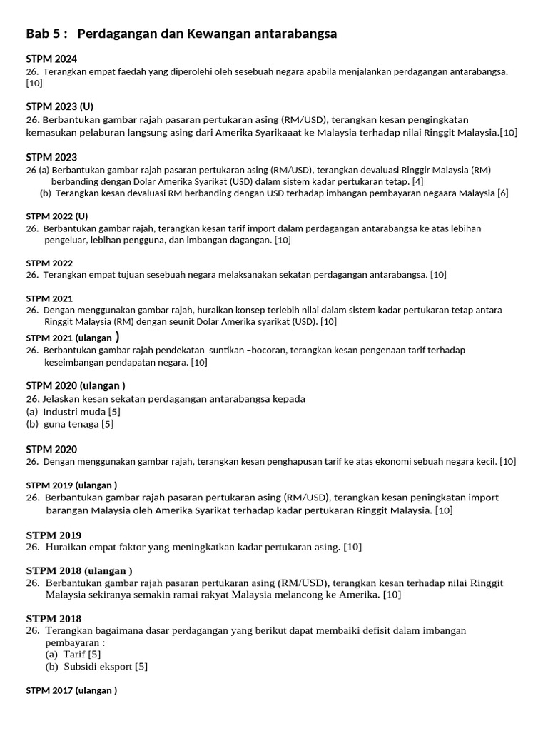 Bab 5 (Soalan THN Lepas Makro) | PDF