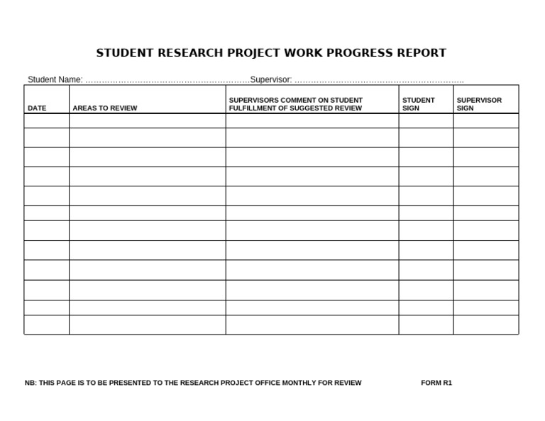 Student Research Progress Report | PDF