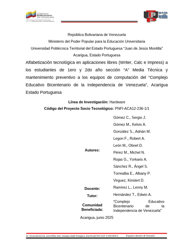 Informe de Proyecto 236 | PDF | Planificación | Informática