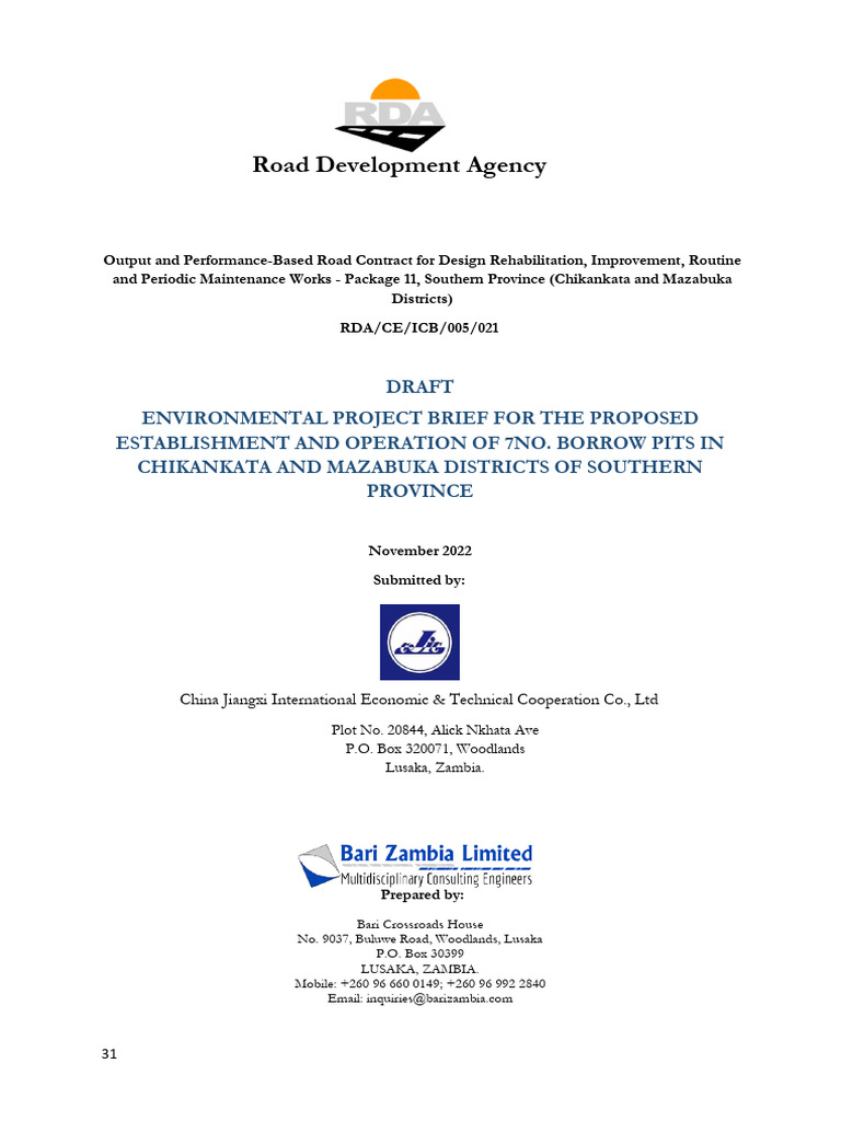 EPB - Approved by ZEMA 14092023 | PDF | Environmental Impact Assessment ...