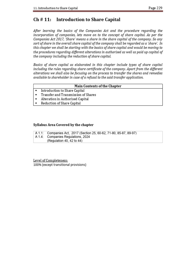 Understanding Share Capital Basics | PDF | Securities (Finance ...