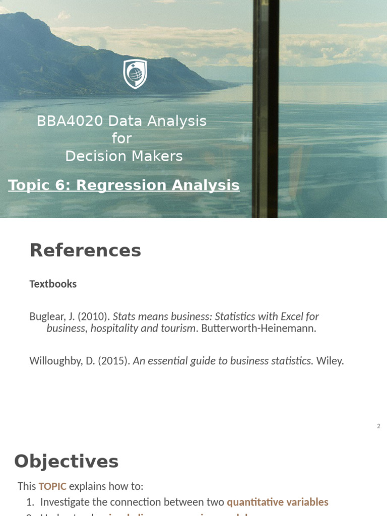 Slides - Topic 6 - Regression Analysis | PDF | Regression Analysis | Linear Regression